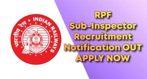 RPF Sub-Inspector Recruitment 2025 | 452 Railway Job Apply Now